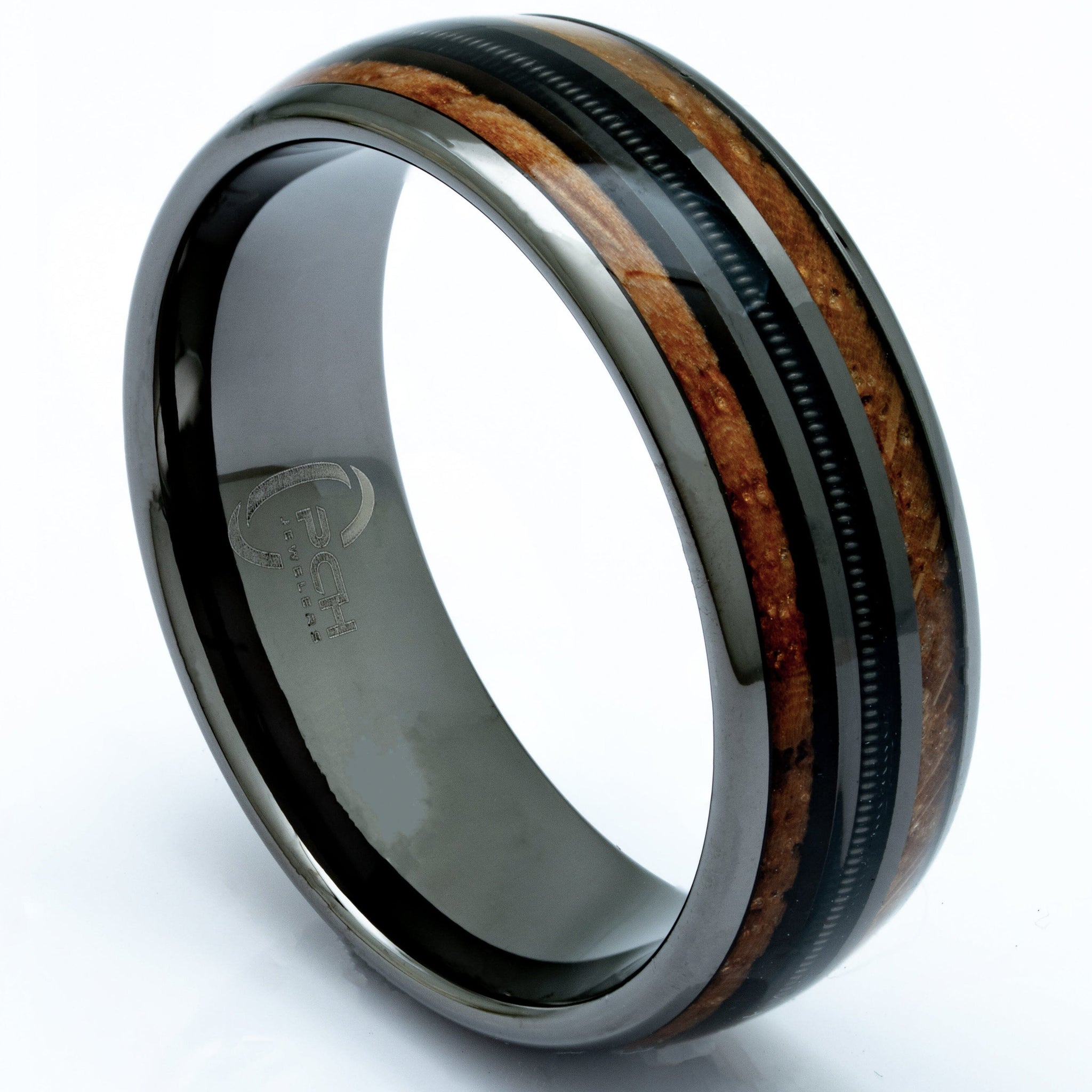 Whiskey Barrel Guitar String Tungsten Ring Men's Band 8mm 8-14 Gift ...